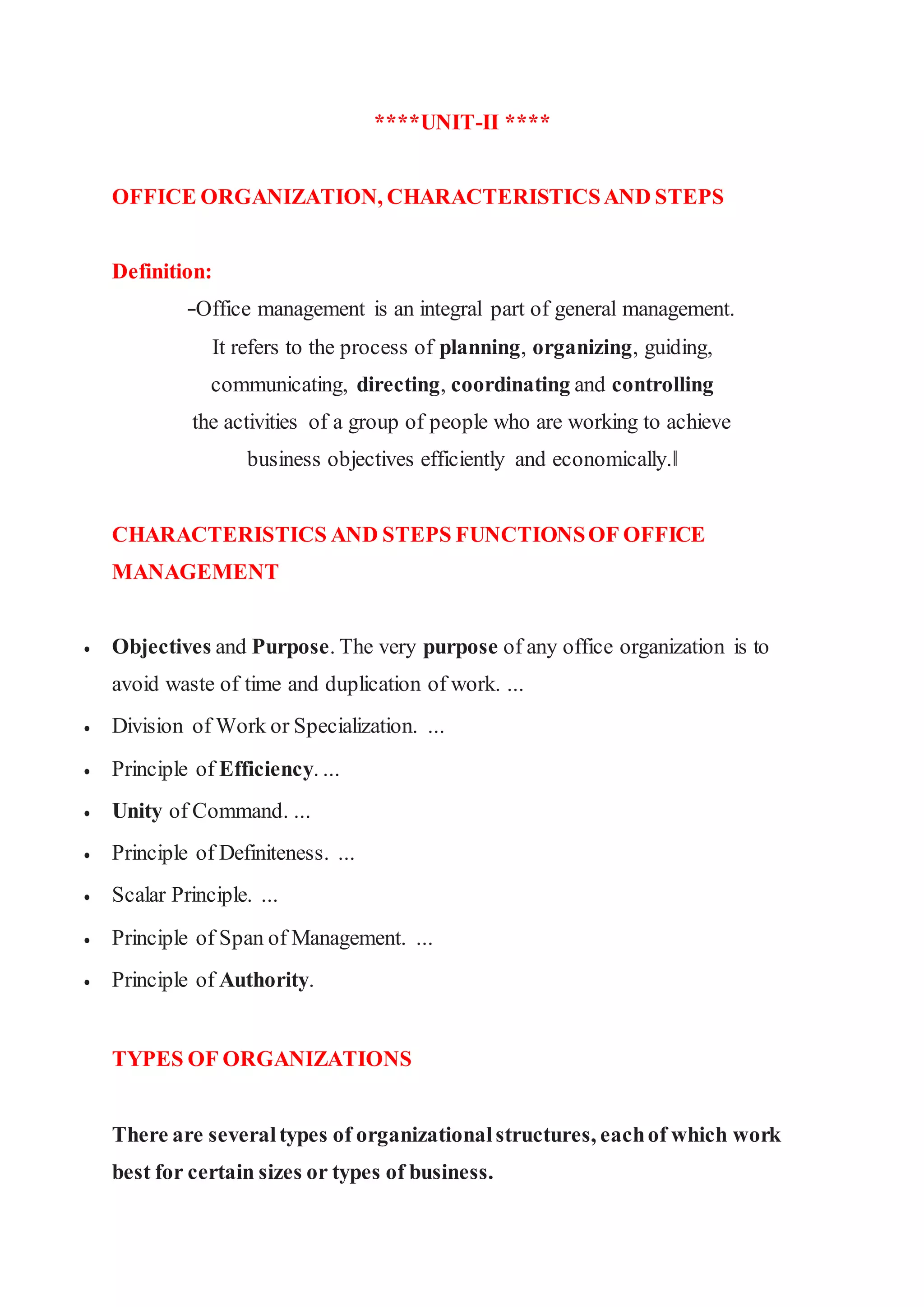 Office management - Bcom Syllabus | DOCX