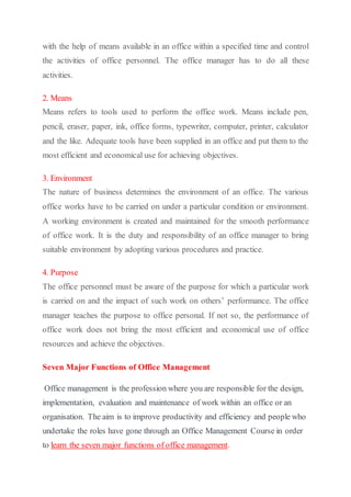 Office management - Bcom Syllabus | DOCX