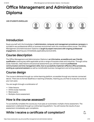 Office Management and Administration Diploma - CPD Accredited | PDF