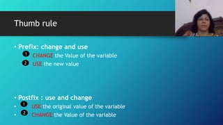 Increment and Decrement operators in C++ | PPTX