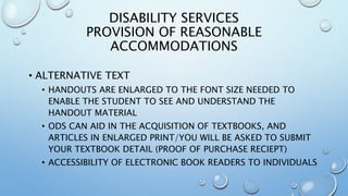 Office of Disability and Special Services Presentation | PPTX