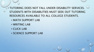 Office of Disability and Special Services Presentation | PPTX