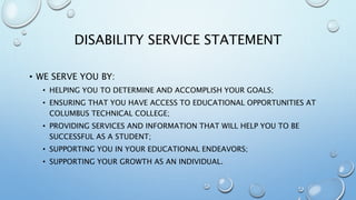 Office of Disability and Special Services Presentation | PPTX