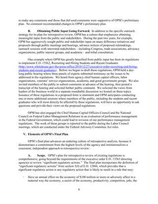 Office of Personnel Management Regulatory Reform Plan August 2011 | PDF