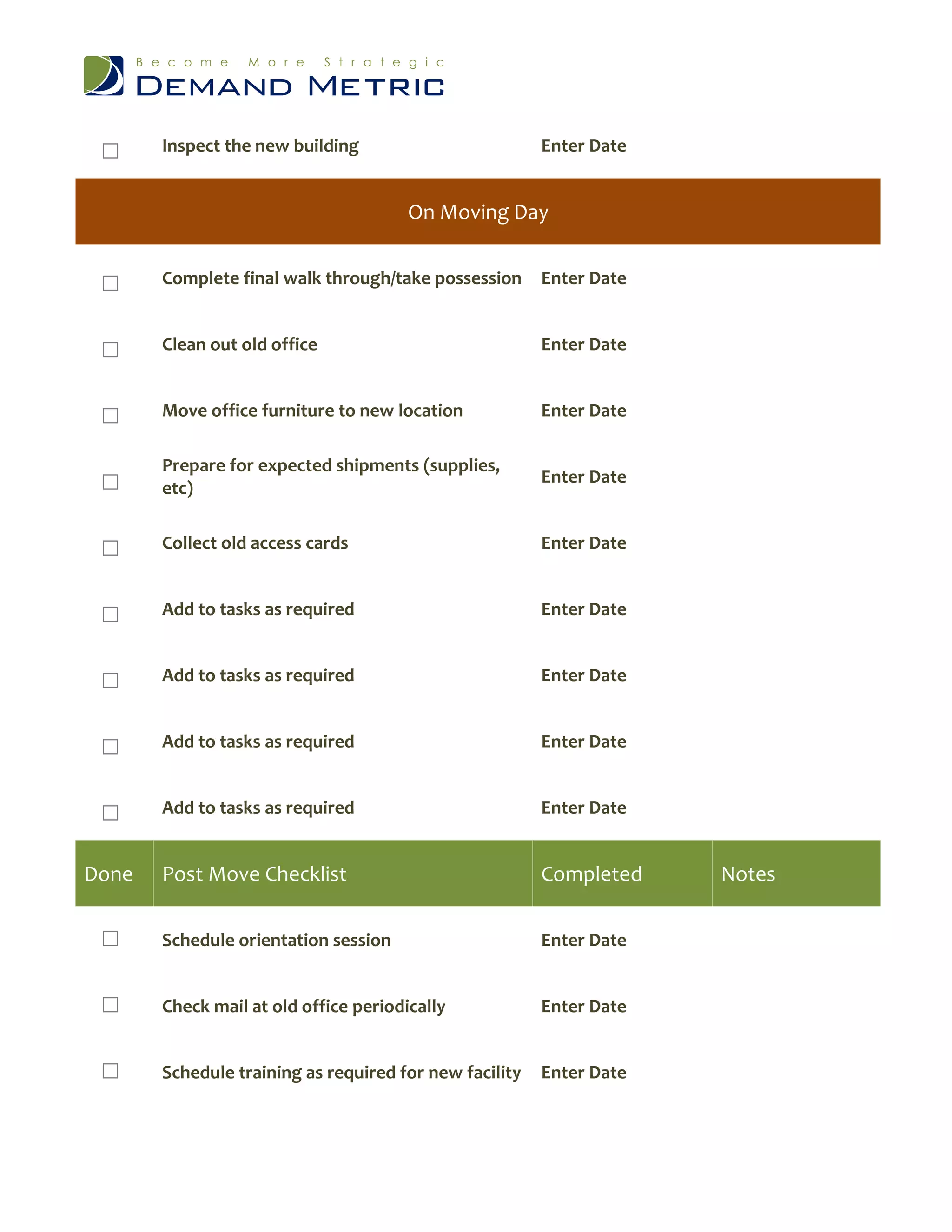 Office Opening Checklist | DOC