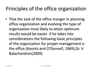 OFFICE ORGANIZATION LECTURE THREE | PPTX