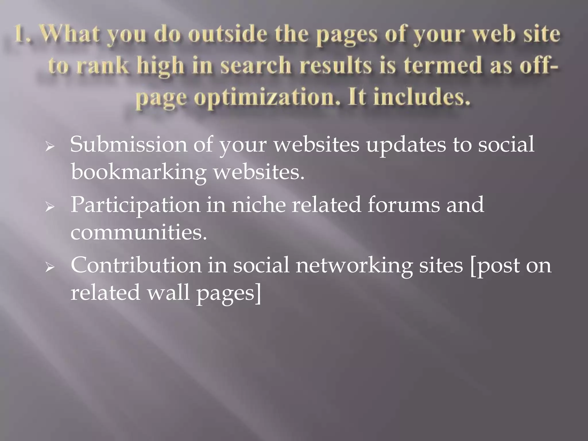 Office page optimization | PPTX | Social Networking | Internet