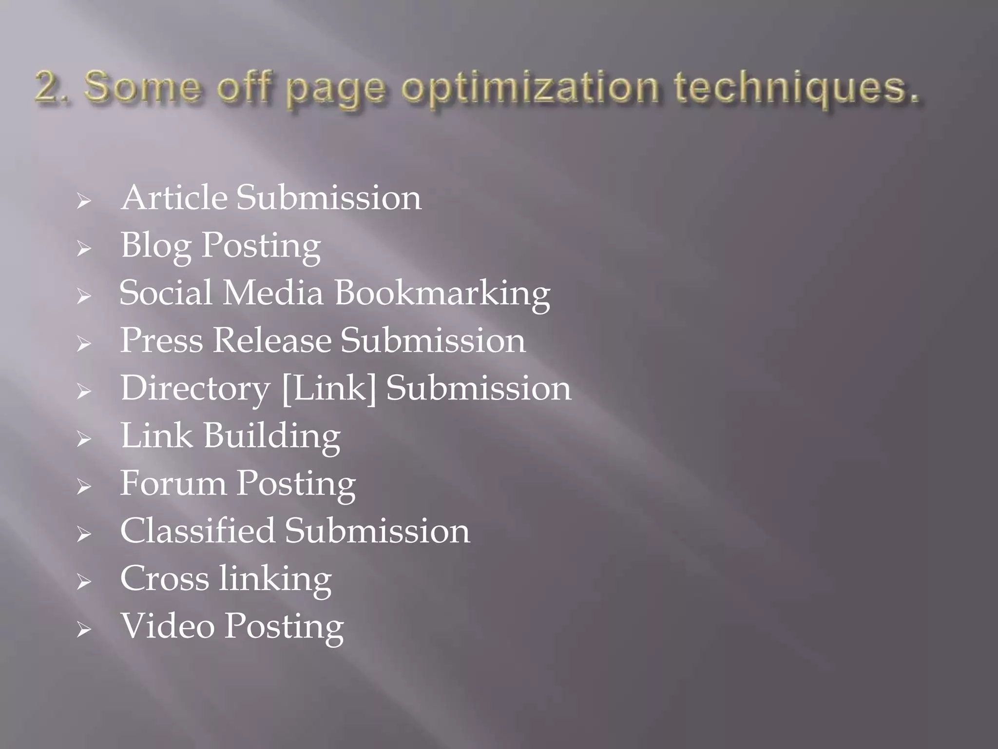 Office page optimization | PPTX | Social Networking | Internet