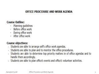 Office procedure and Work_agenda_tien_s | PPT