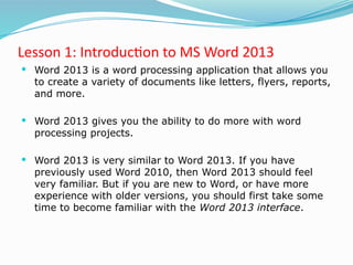 OfficeProd.Lesson1.Introduction to MS Word 2013.ppsx