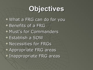 Pre Command FRG Training for ARNG | PPT