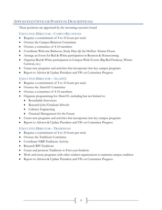 Red & White Student Organization - Officer Descriptions | PDF