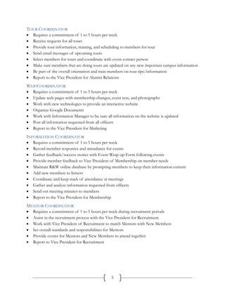 Red & White Student Organization - Officer Descriptions | PDF