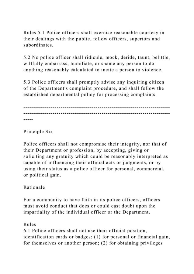 Officer RequirementsLaw Enforcement Officer Ethical Standards of.docx | Law