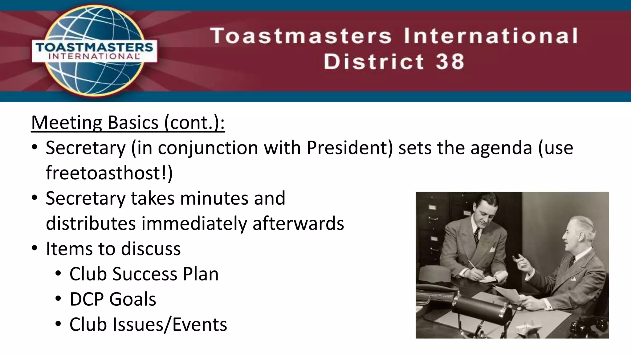Toastmasters International: Meetings | PPT