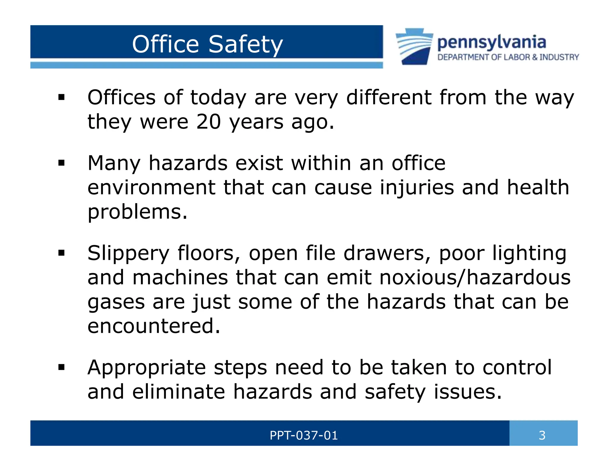 Office Safety slides for office employees | PPTX