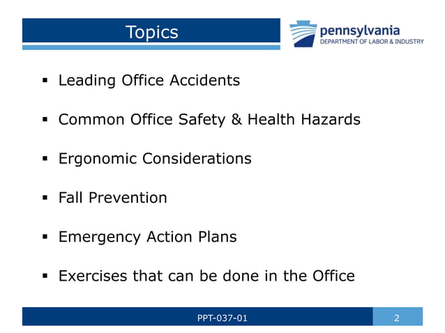 Office Safety slides for office employees | PPTX