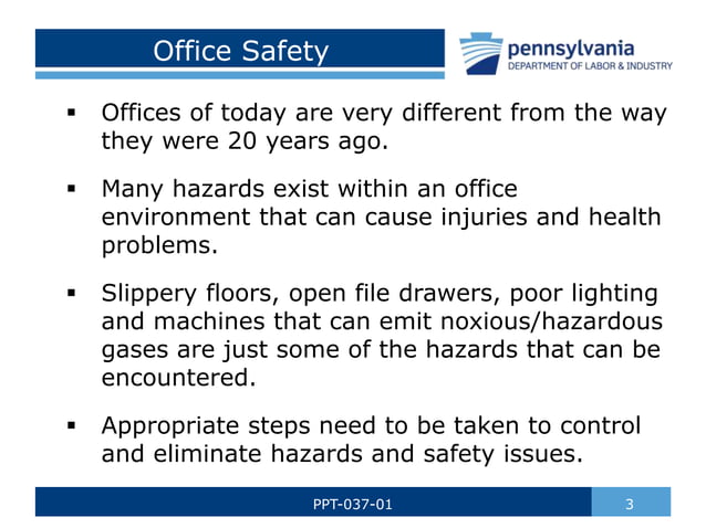 Office Safety slides for office employees | PPTX