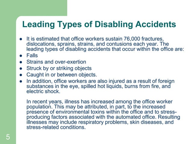 Office Safety HSE Presentation HSE Formats.ppt | Death, Injury, or ...