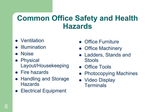 Office Safety HSE Presentation HSE Formats.ppt | Death, Injury, or ...