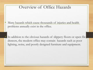 Office_Safety_Training.ppt | Death, Injury, or Military Conflict ...
