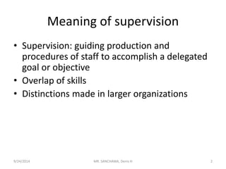 Office supervision lecture three | PPTX