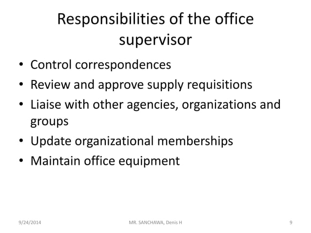 Office supervision lecture three | PPTX