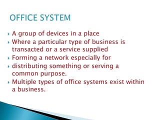 Office support system and application software | PPTX