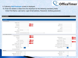 Office timer tutorial for beginners to add Clients, Employees, Projects and Tasks. | PPTX ...