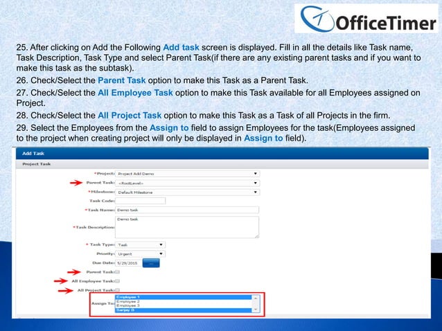 Office timer tutorial for beginners to add Clients, Employees, Projects ...
