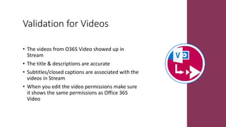 Office 365 Video migration to microsoft stream cinci | PPTX
