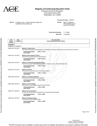 ACE Credit - Official Academic Transcript - Dean Pangelinan | PDF