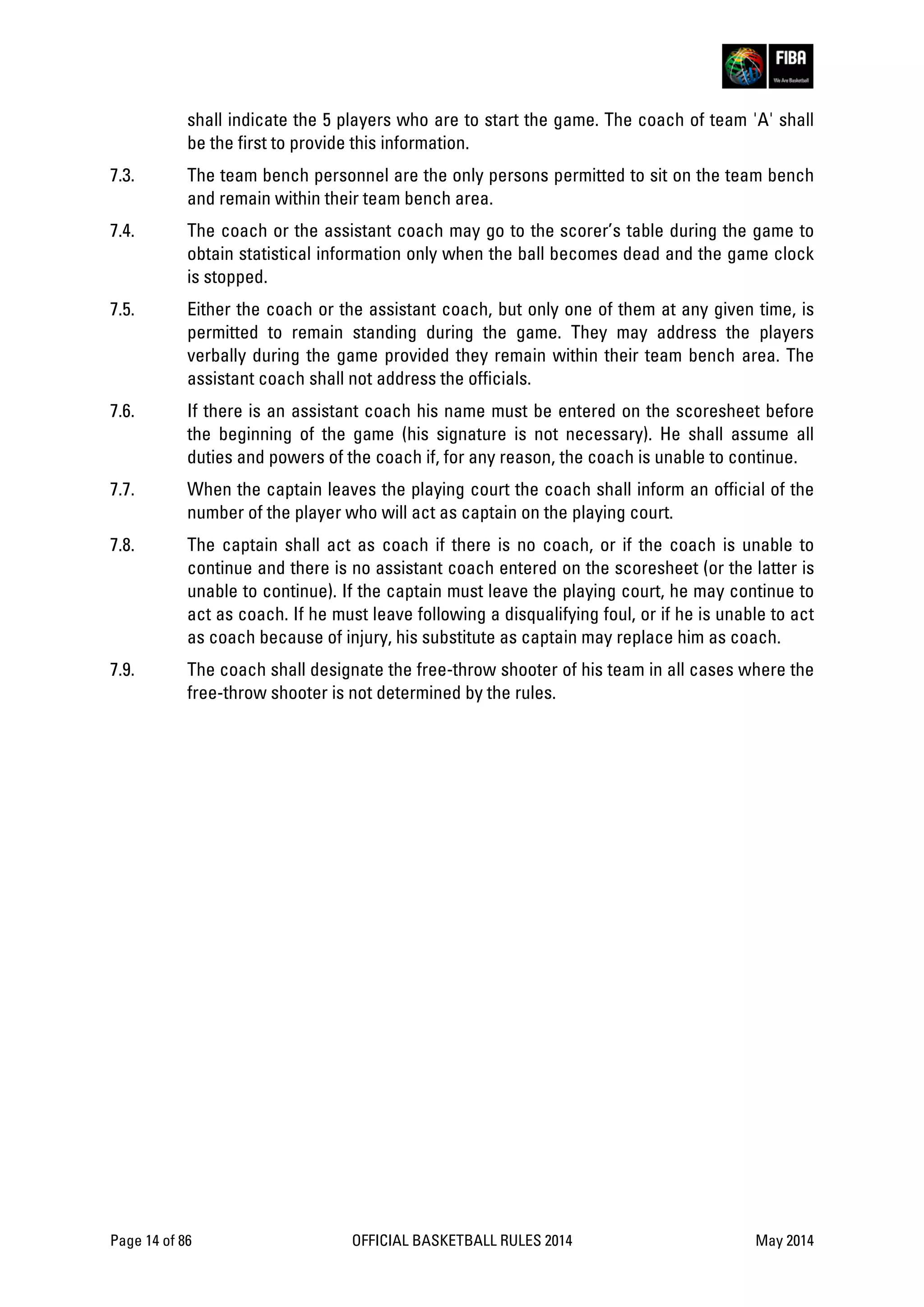 FIBA Official basketball rules | PDF