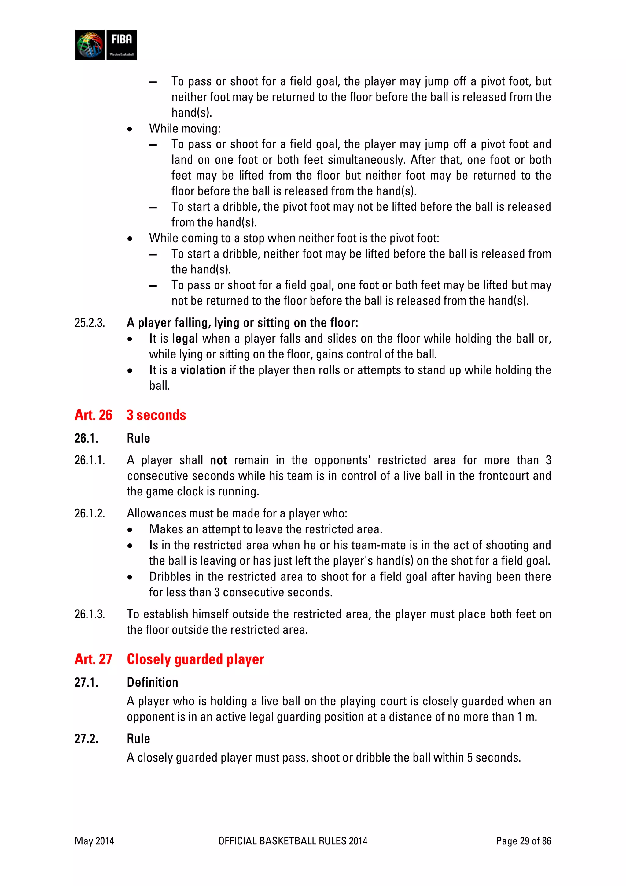 FIBA Official basketball rules | PDF