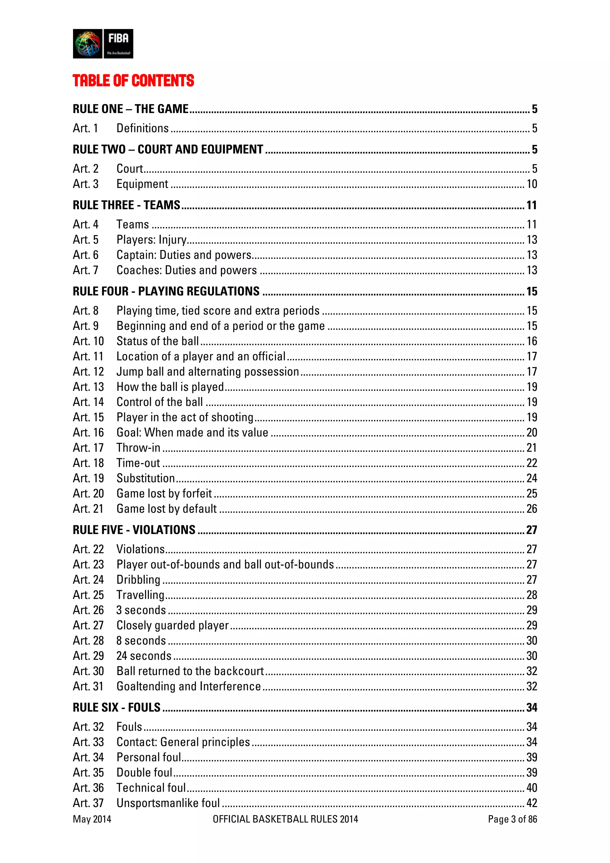 FIBA Official basketball rules | PDF