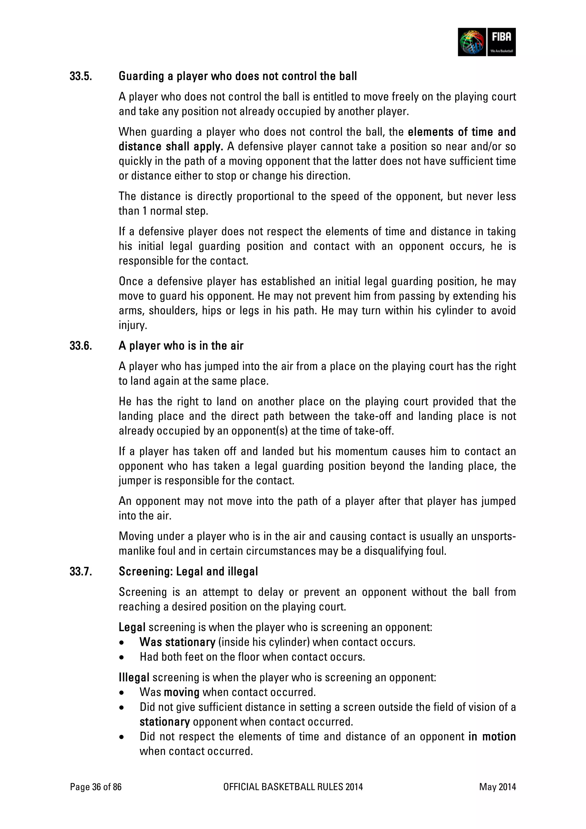 FIBA Official basketball rules | PDF