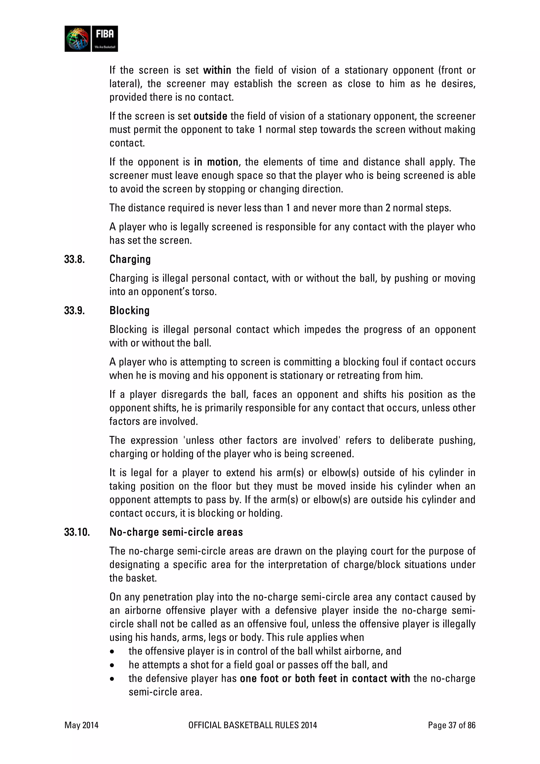 FIBA Official basketball rules | PDF