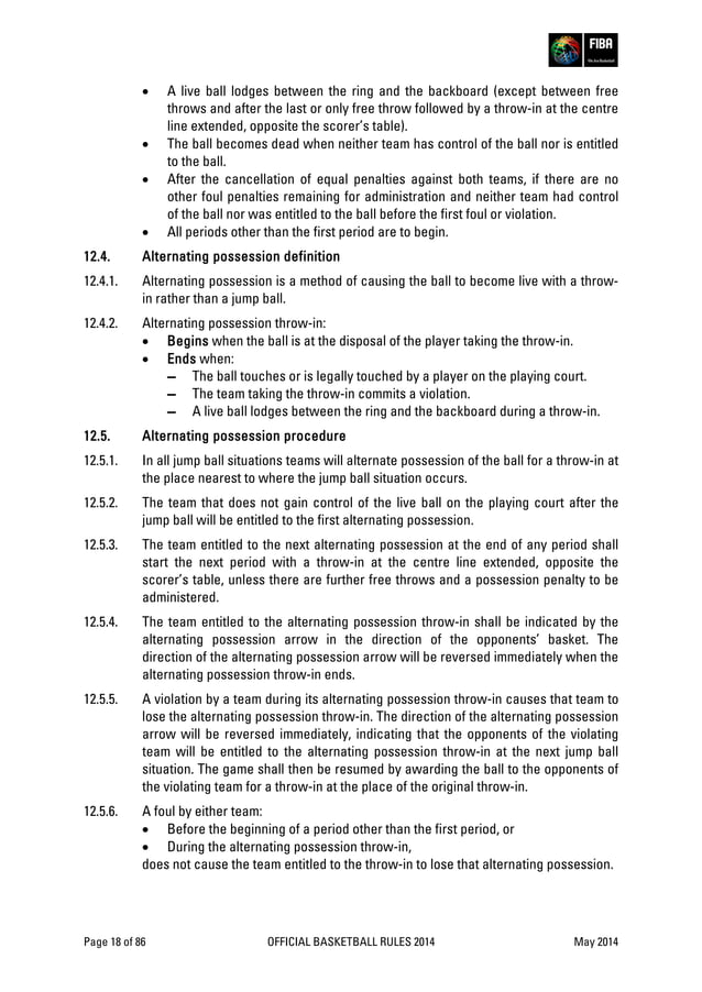 FIBA Official basketball rules | PDF