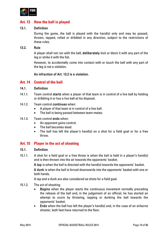 FIBA Official basketball rules | PDF