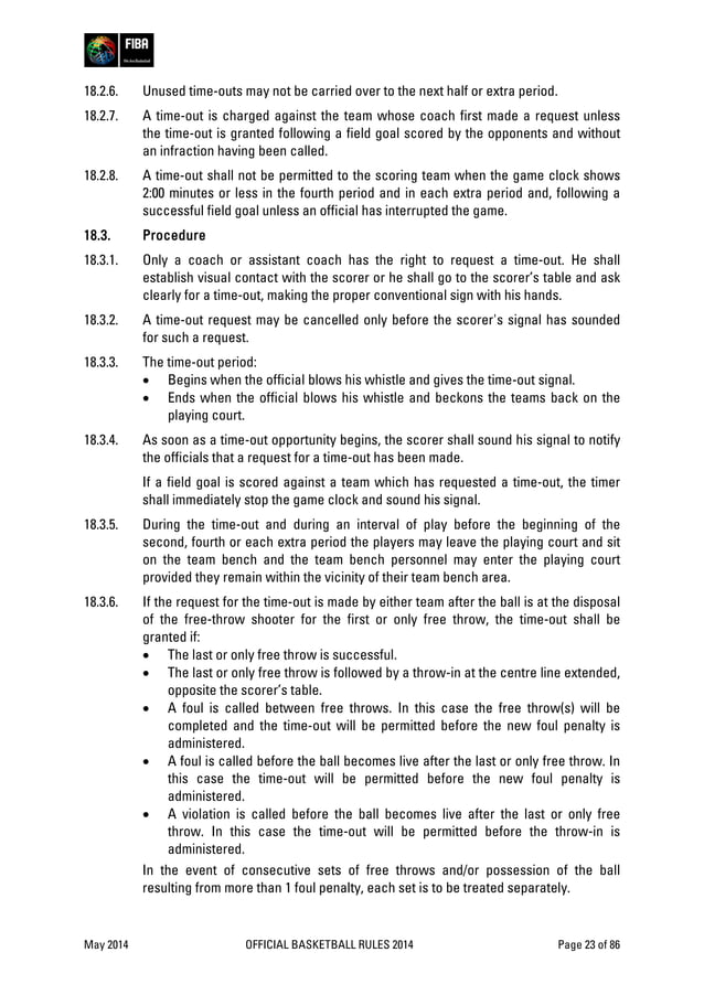 FIBA Official basketball rules | PDF