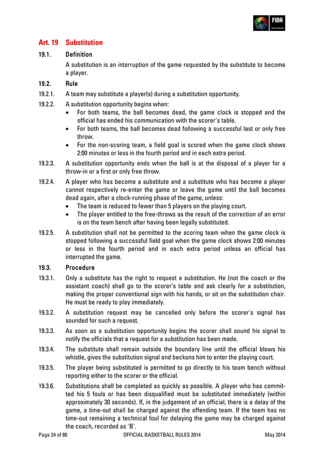 FIBA Official basketball rules | PDF