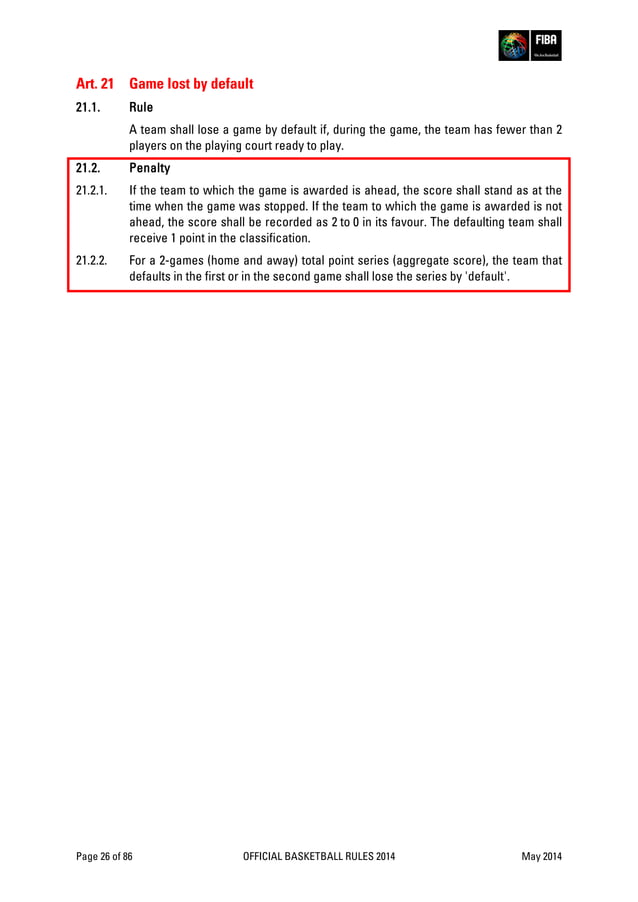 FIBA Official basketball rules | PDF
