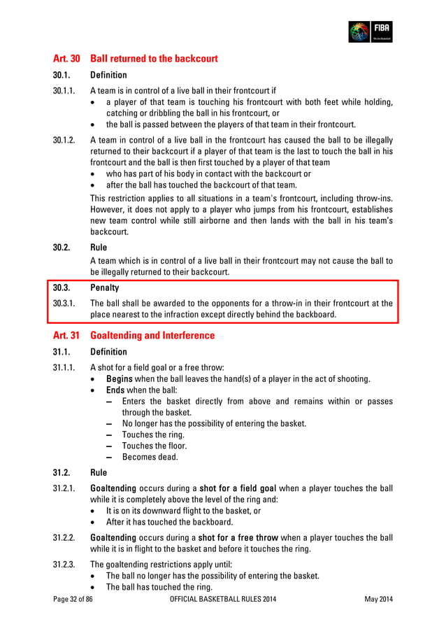 FIBA Official basketball rules | PDF