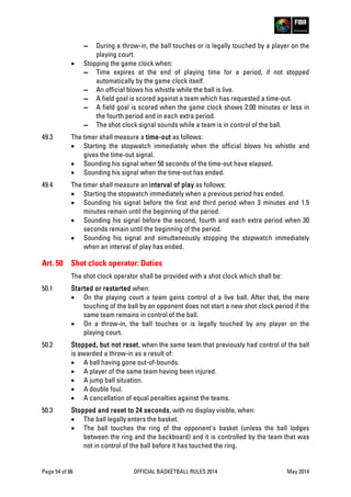 FIBA Official basketball rules | PDF