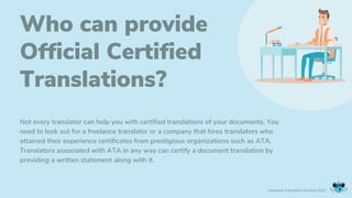 Official Certified Translation | PPT