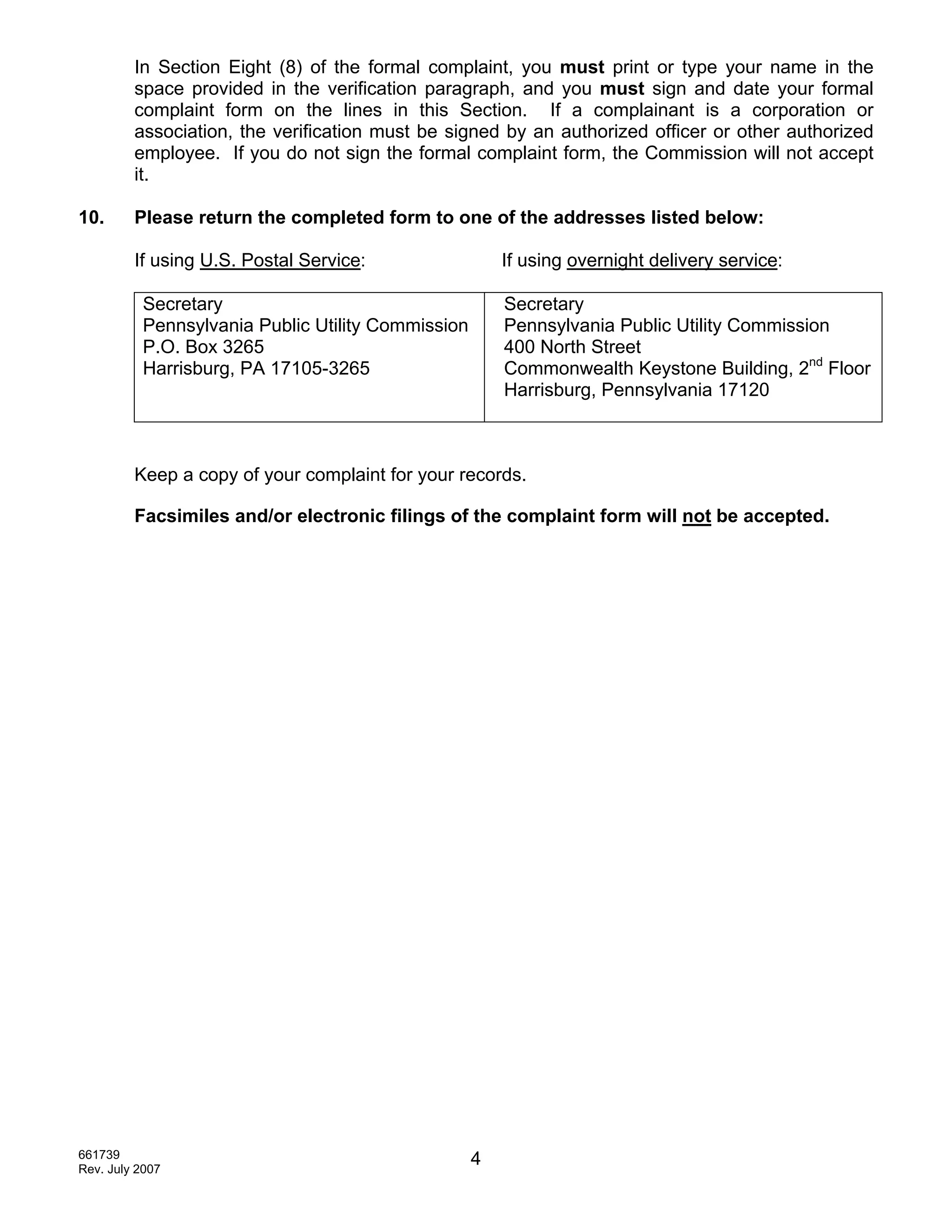 Official Complaint Form Final Puc | PDF