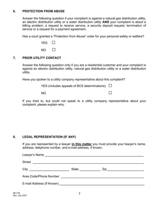 Official Complaint Form Final Puc | PDF