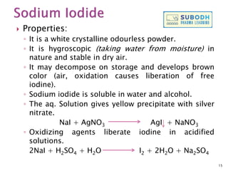 Official Compounds of Iodine by Subodh Pharma Learning | PPTX