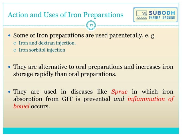 Official Compounds of Iron by Subodh Pharma Learning | PPTX | Digestive ...