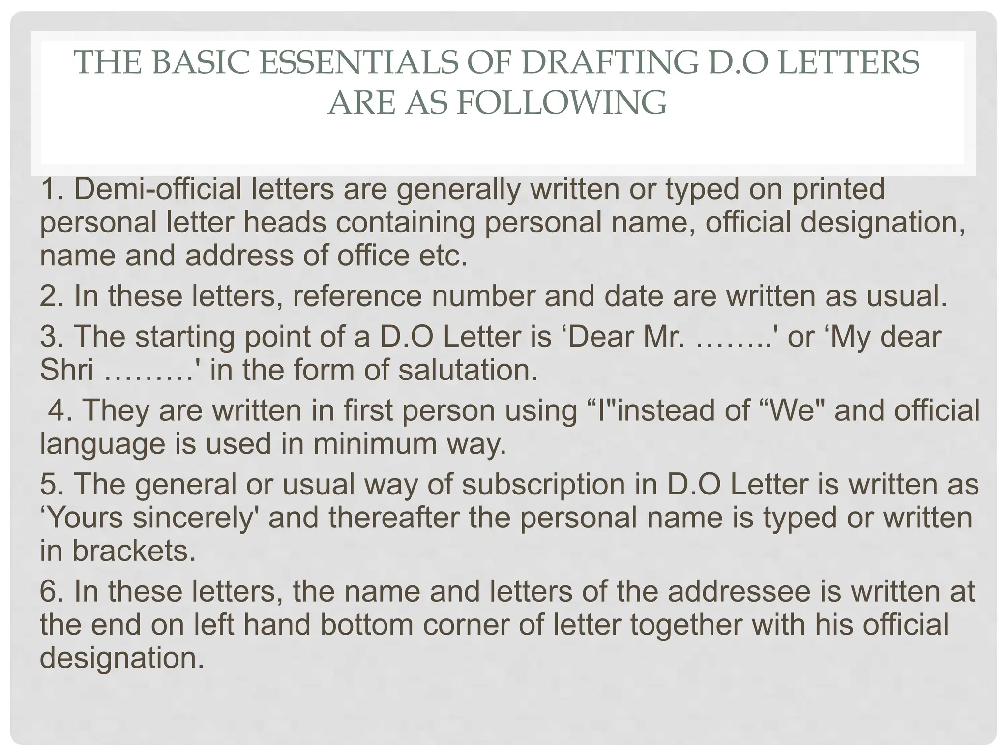 OFFICIAL CORRESPONDENCE, Format of all correspondence.pptx